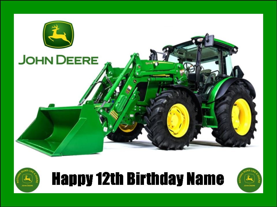 Tractor Cake Topper Edible Icing Birthday Cake John Deere Tractor ...