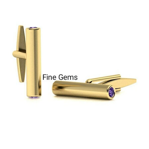 Amethyst Cufflinks - Etsy
