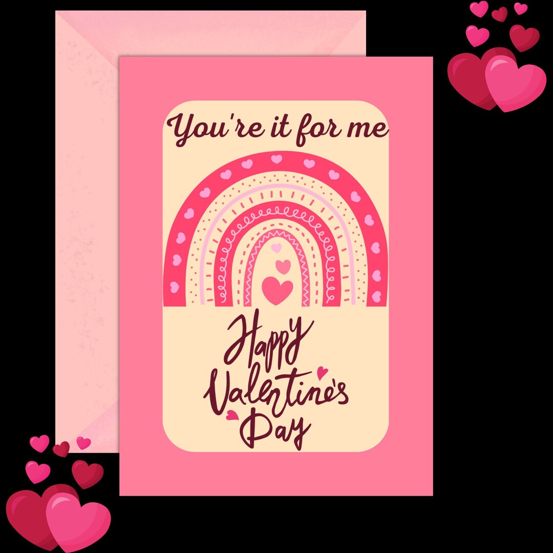 Happy Valentine's Day Printable Card /you're It for Me / Instant ...