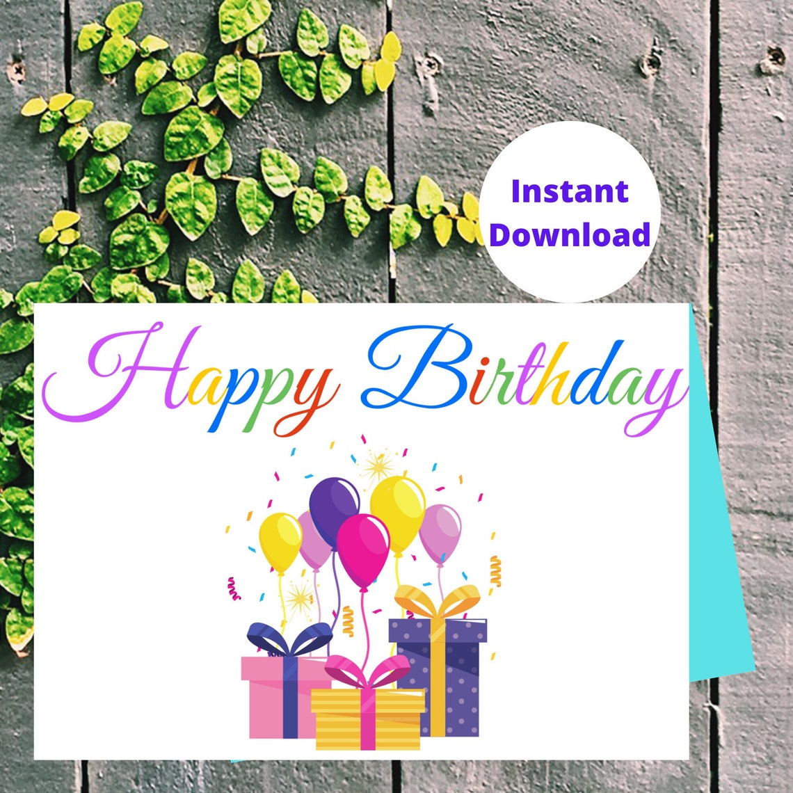 Happy Birthday Printable Card / Instant Download Pdf/digital ...