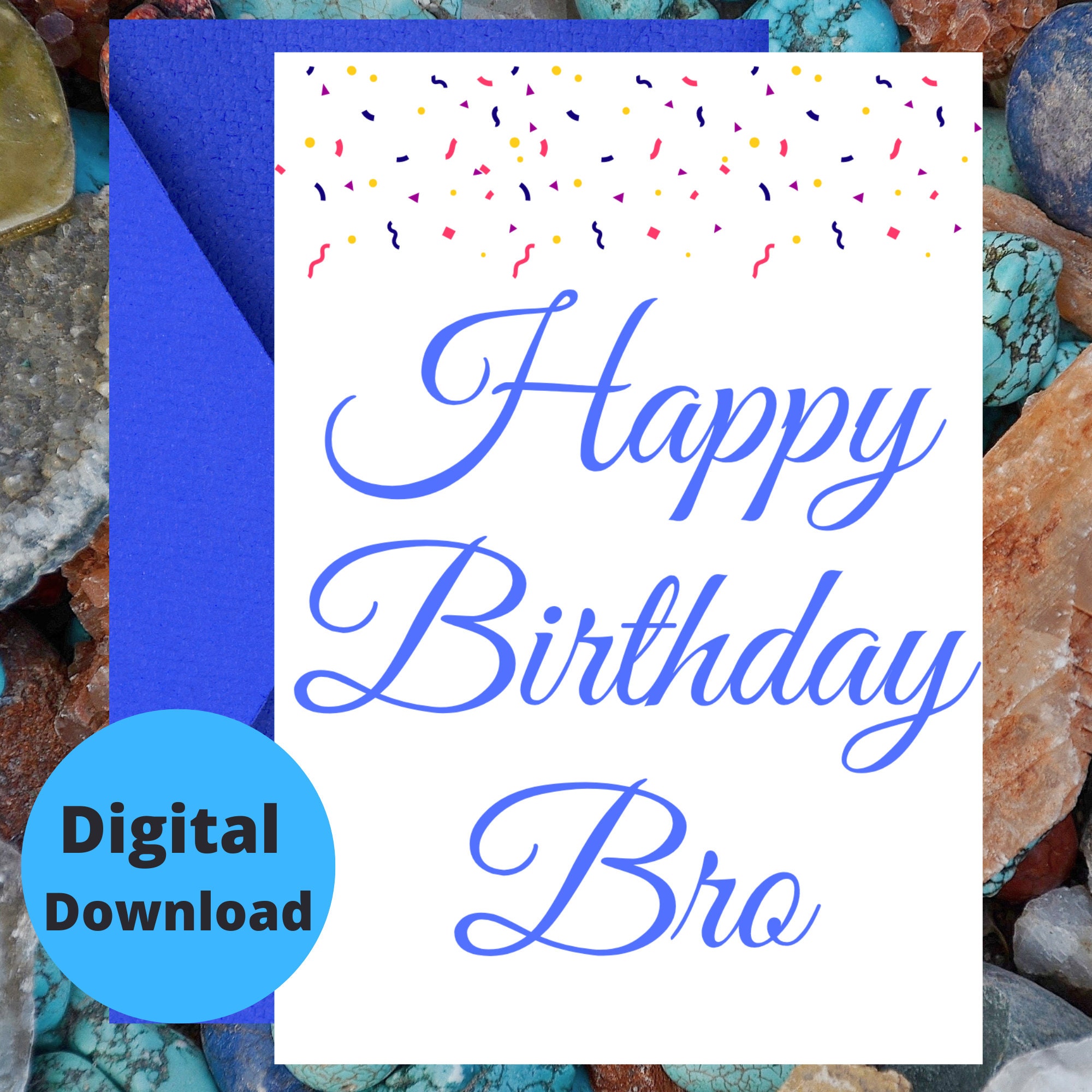 Happy Birthday Bro Printable Card / Instant Download PDF / Birthday ...