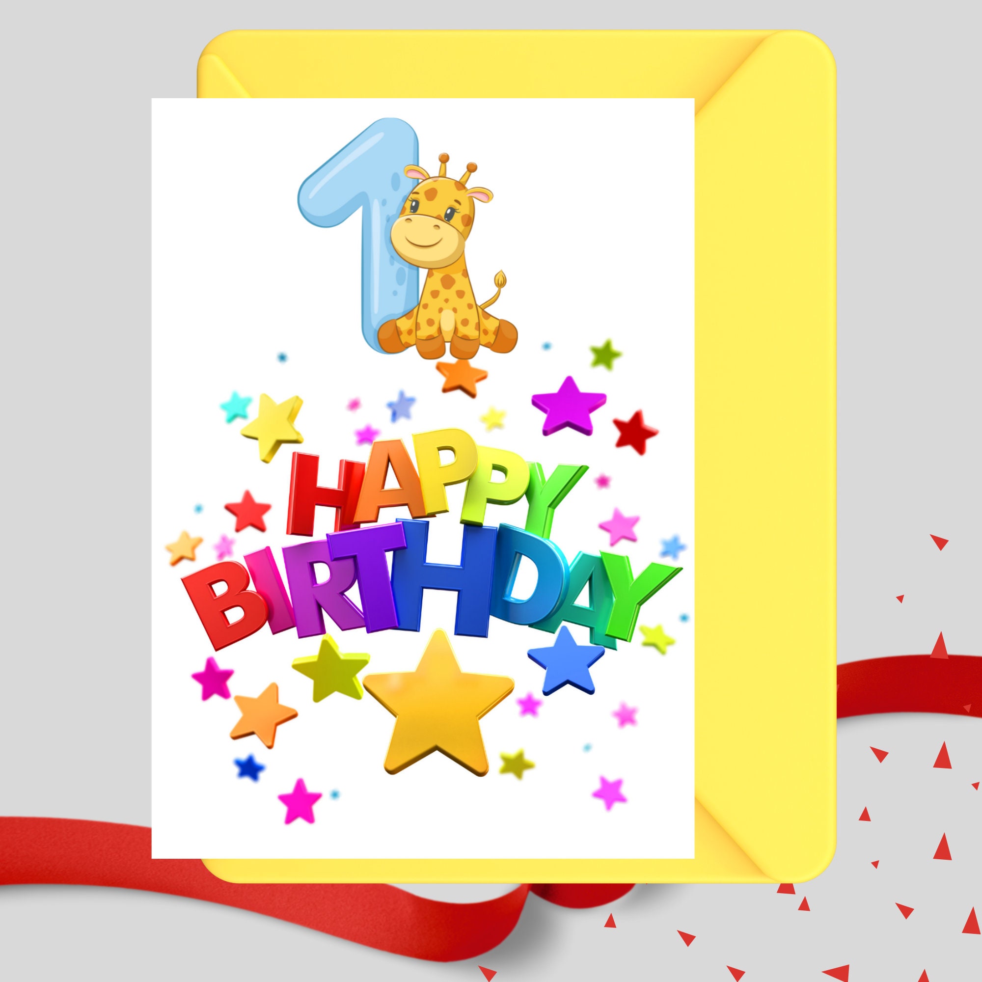 Printable First Birthday Card Download, Printable 1st Birthday, 2nd ...