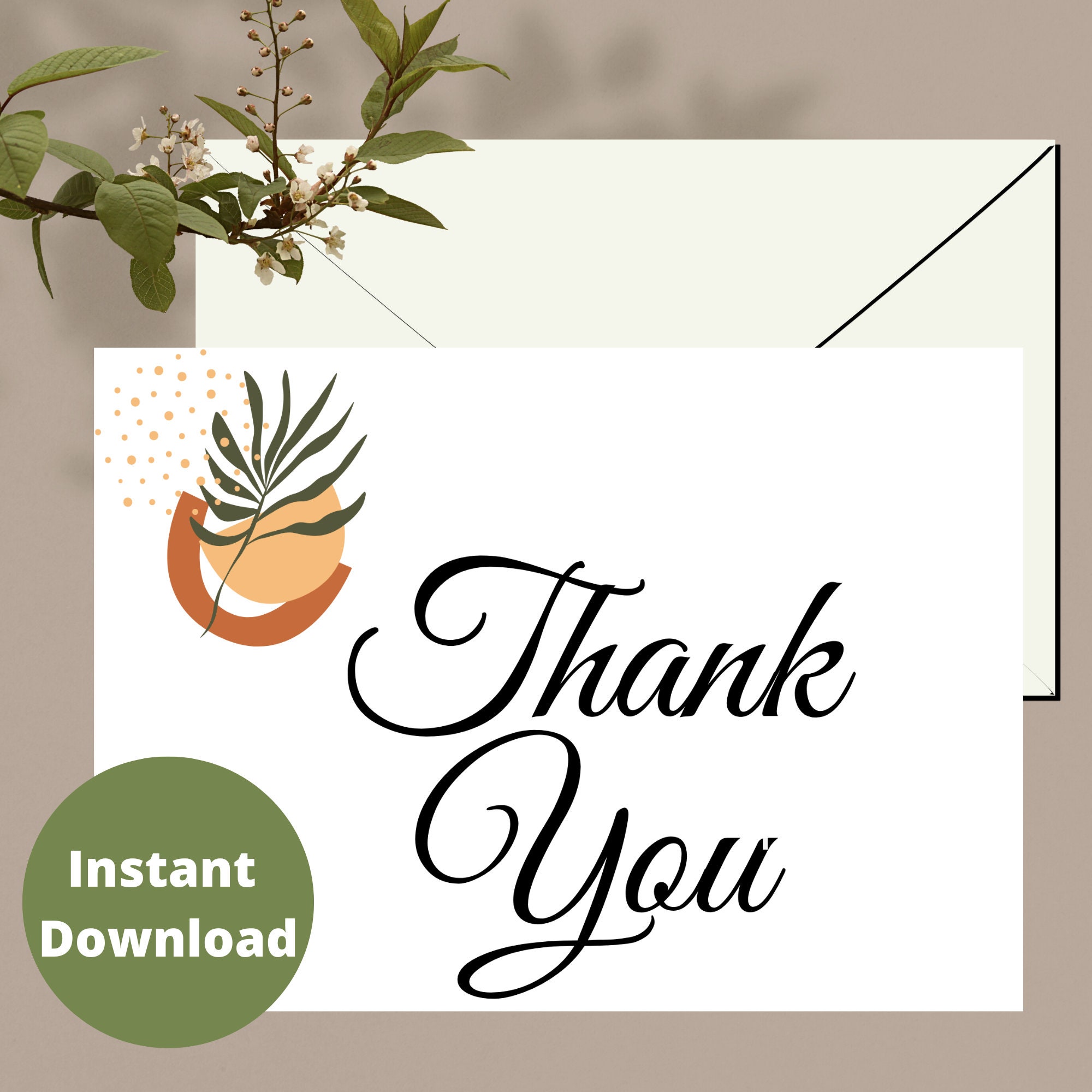 Thank You Printable Card / Instant Download PDF - Etsy