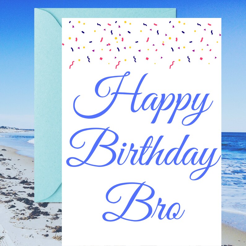 Happy Birthday Bro Printable Card / Instant Download PDF / Birthday ...