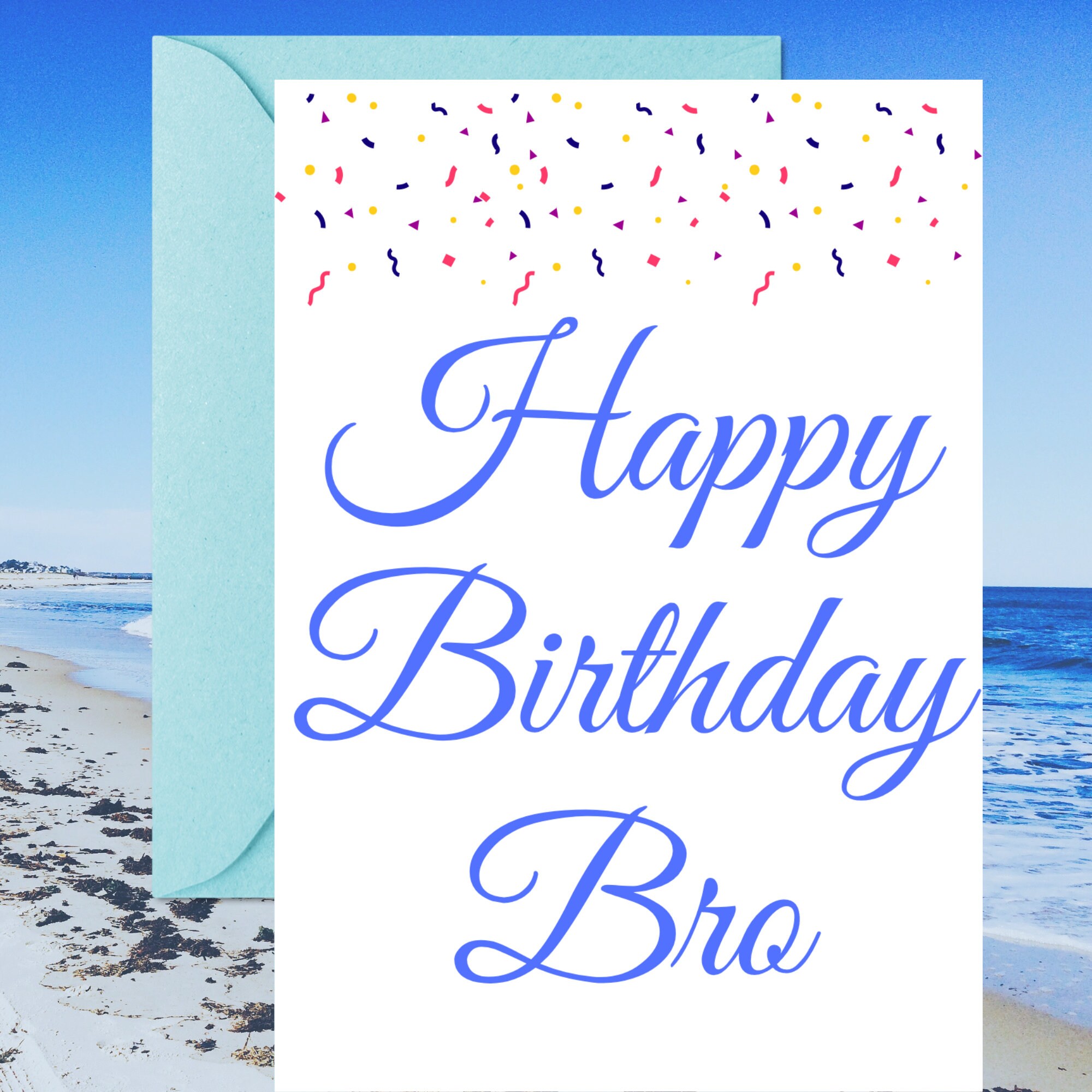 Happy Birthday Bro Printable Card / Instant Download PDF / Birthday ...