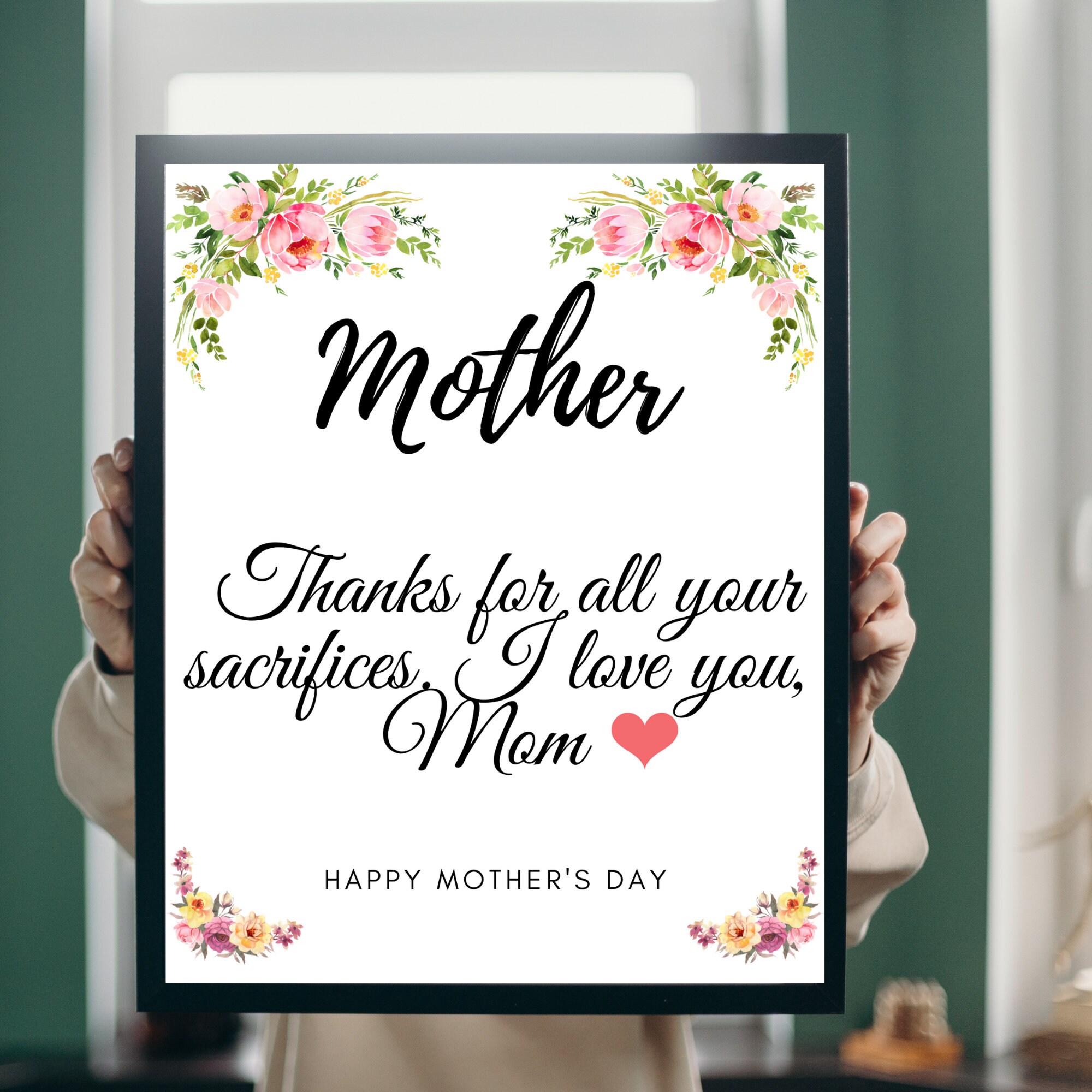 Mother's Day Printable Wall Art, Happy Mothers Day Gift, Gift for Mom ...