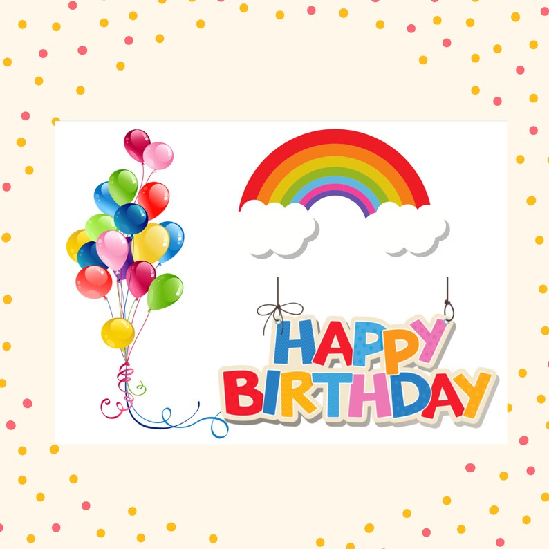 Printable Birthday Card - Instant Download - Rainbow Birthday Card - Etsy