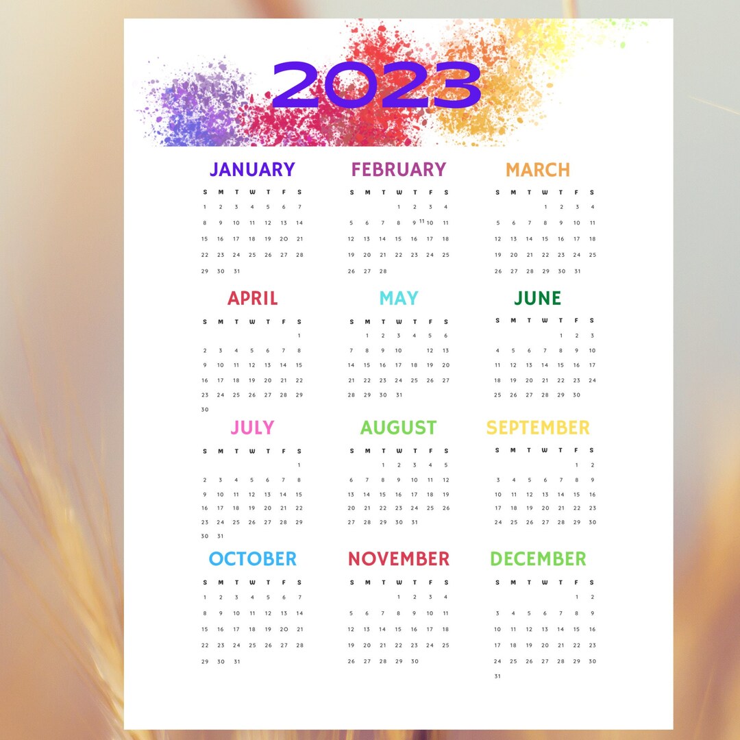 Planner Printable Calendar 2023, Desktop Calendar, Wall Calendar ...