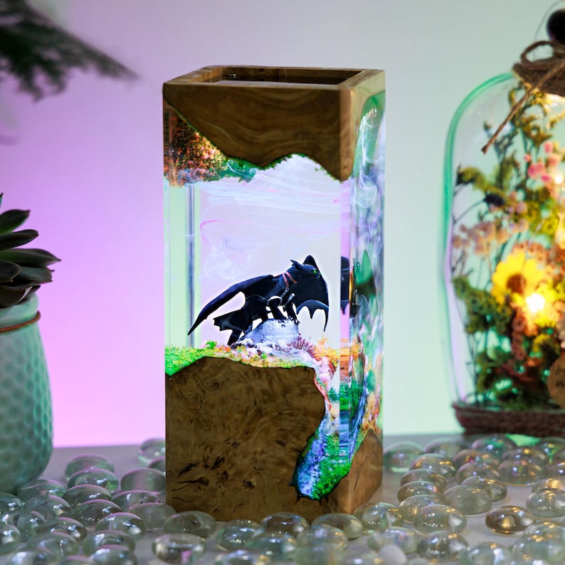 Toothless How to Train Your Dragon Resin Lamp Epoxy Art Night Light ...