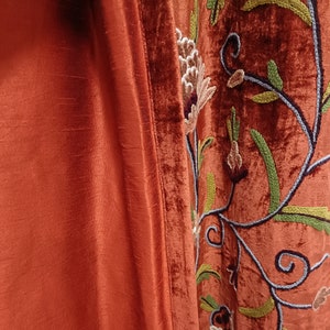 Free Shipping-1 Yard of Beautiful Handmade Rust Velvet Crewel ...