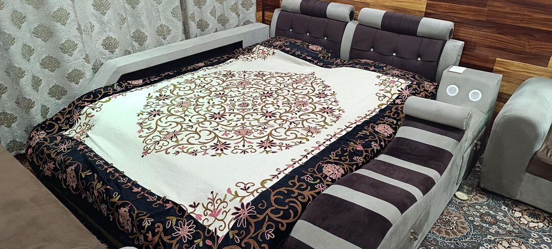 Set of 5-beautiful Luxurious Handmade Crewel Embroidery King Size ...