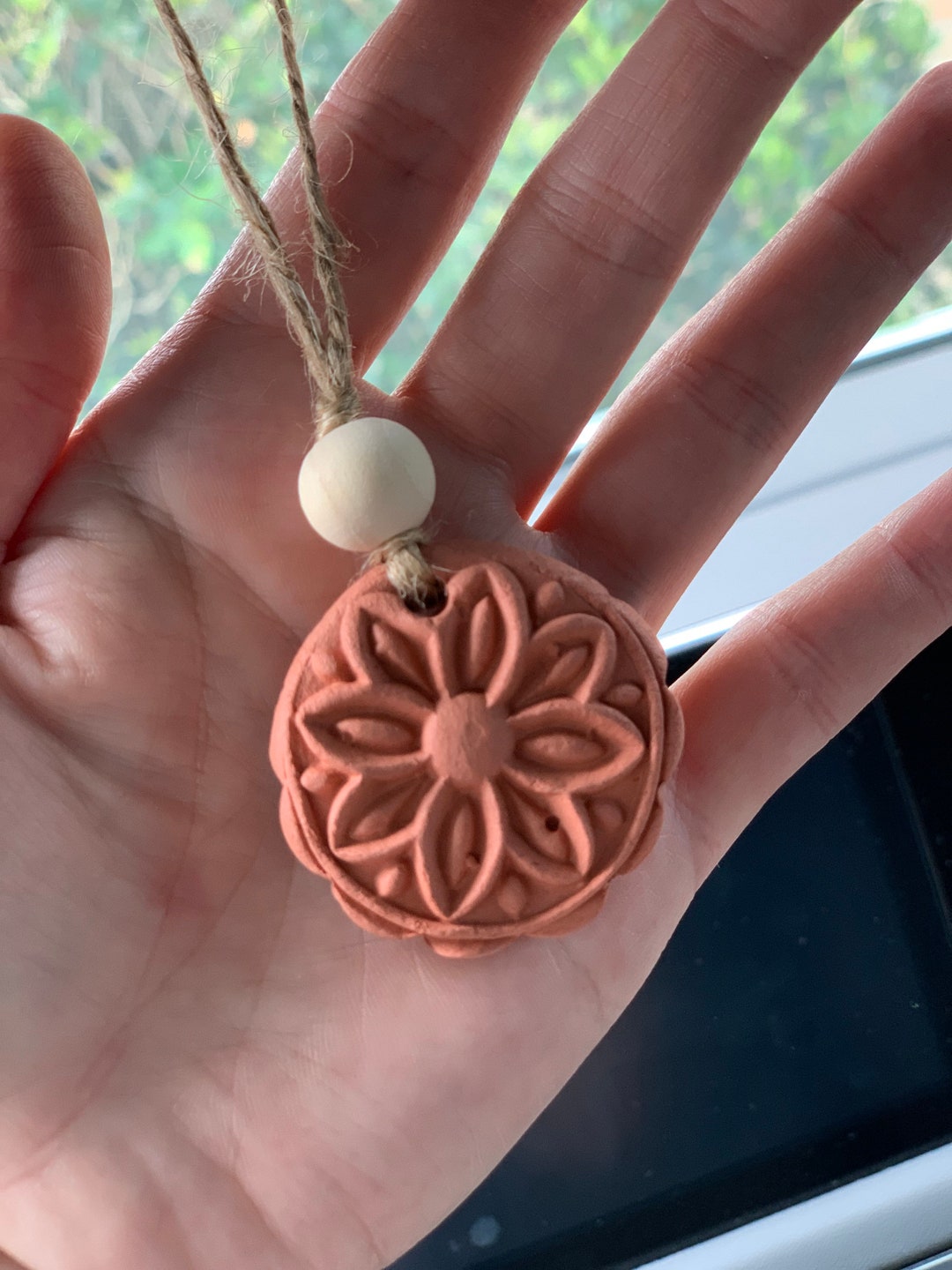 Essential Oil Car Diffuser Terracotta Car Charm Clay Diffuser Passive ...