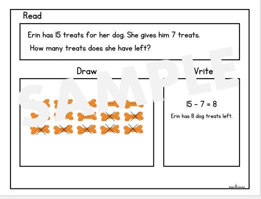 Read-draw-write Math Word Problem Template - Etsy