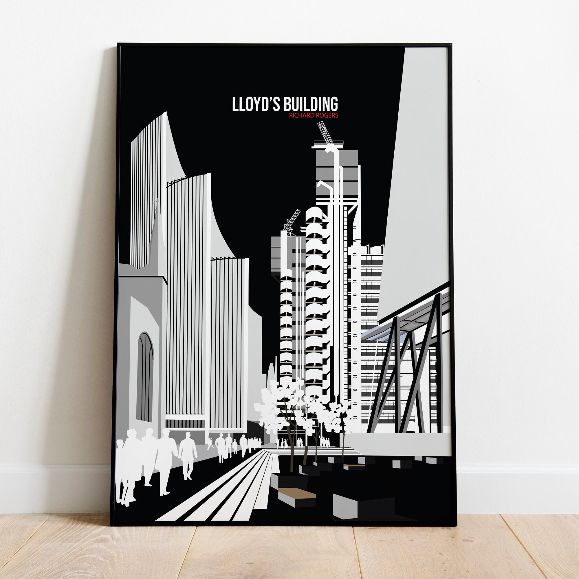 Lloyd's Building Poster | Architecture Poster | Wall Art | Art Poster ...