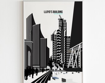 Lloyd's Building Poster | Architecture Poster | Wall Art | Art Poster ...