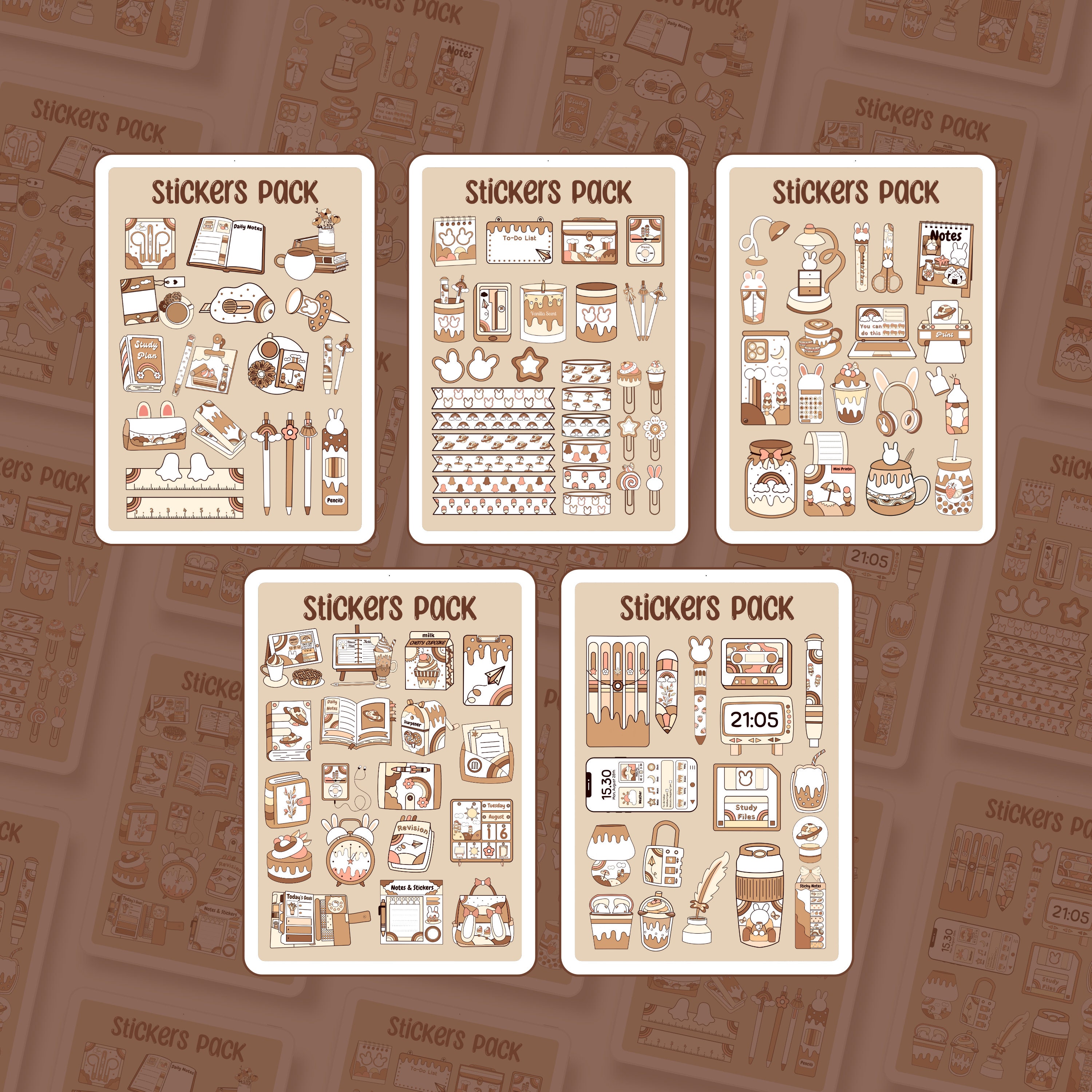 100 Study-themed Digital Stickers Stickers for Planner, Notes, and ...