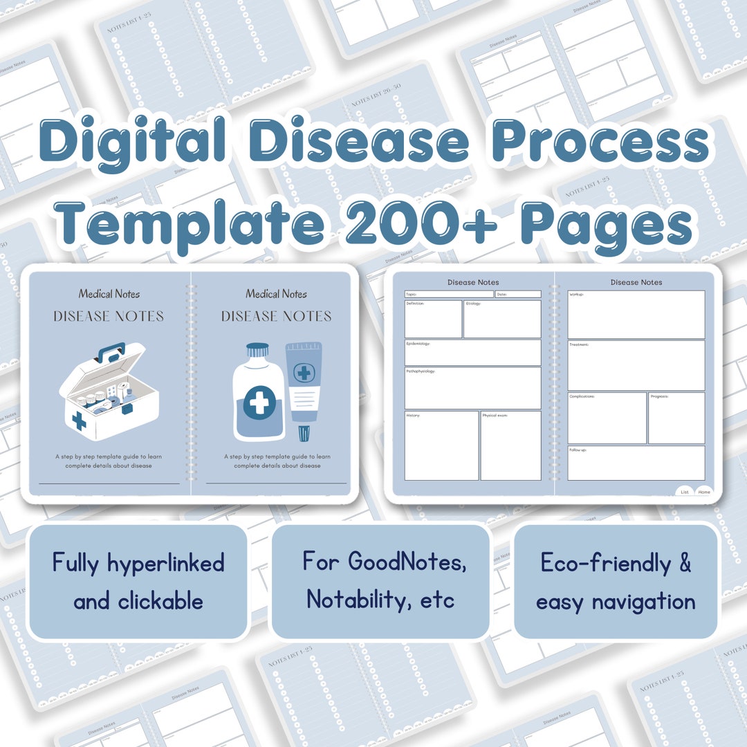 Digital Disease Process Template Study Notes Disease Template Medical ...