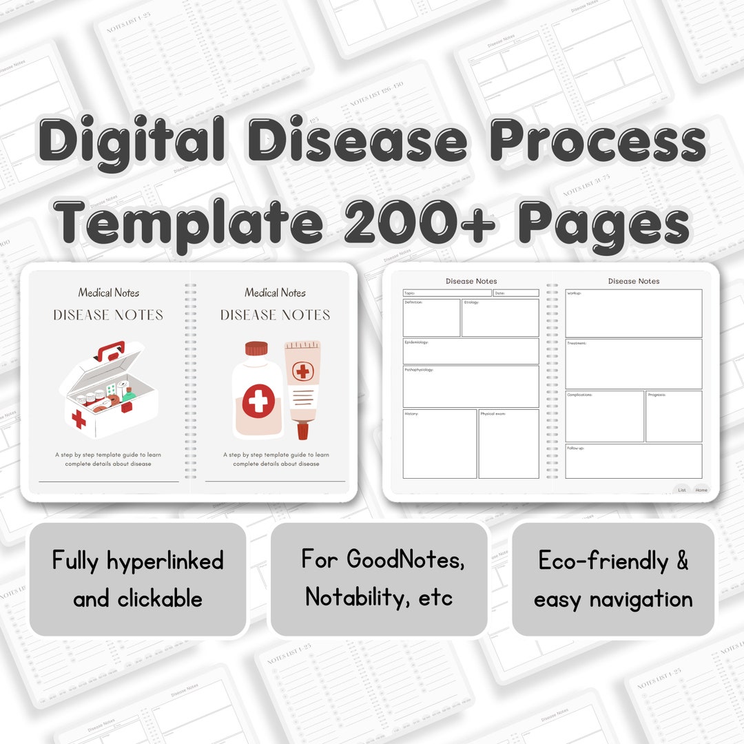 Digital Disease Process Template Study Notes Disease Template Medical ...