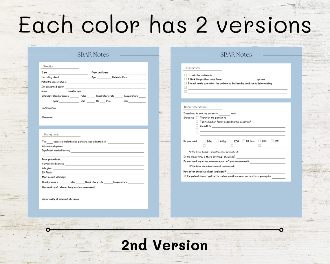 Printable SBAR Template Notes Nursing Study Guide Nursing Notes Study ...