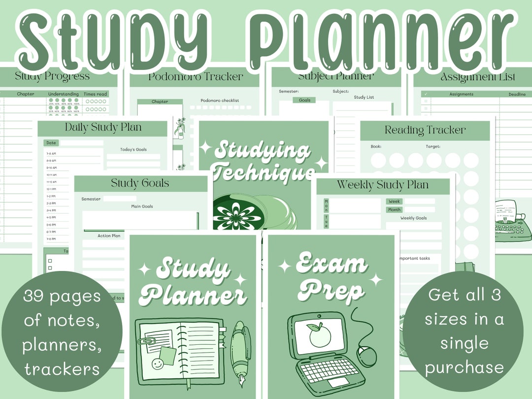 Printable Study Planner Exam Prep Planner Study Tracker - Etsy UK