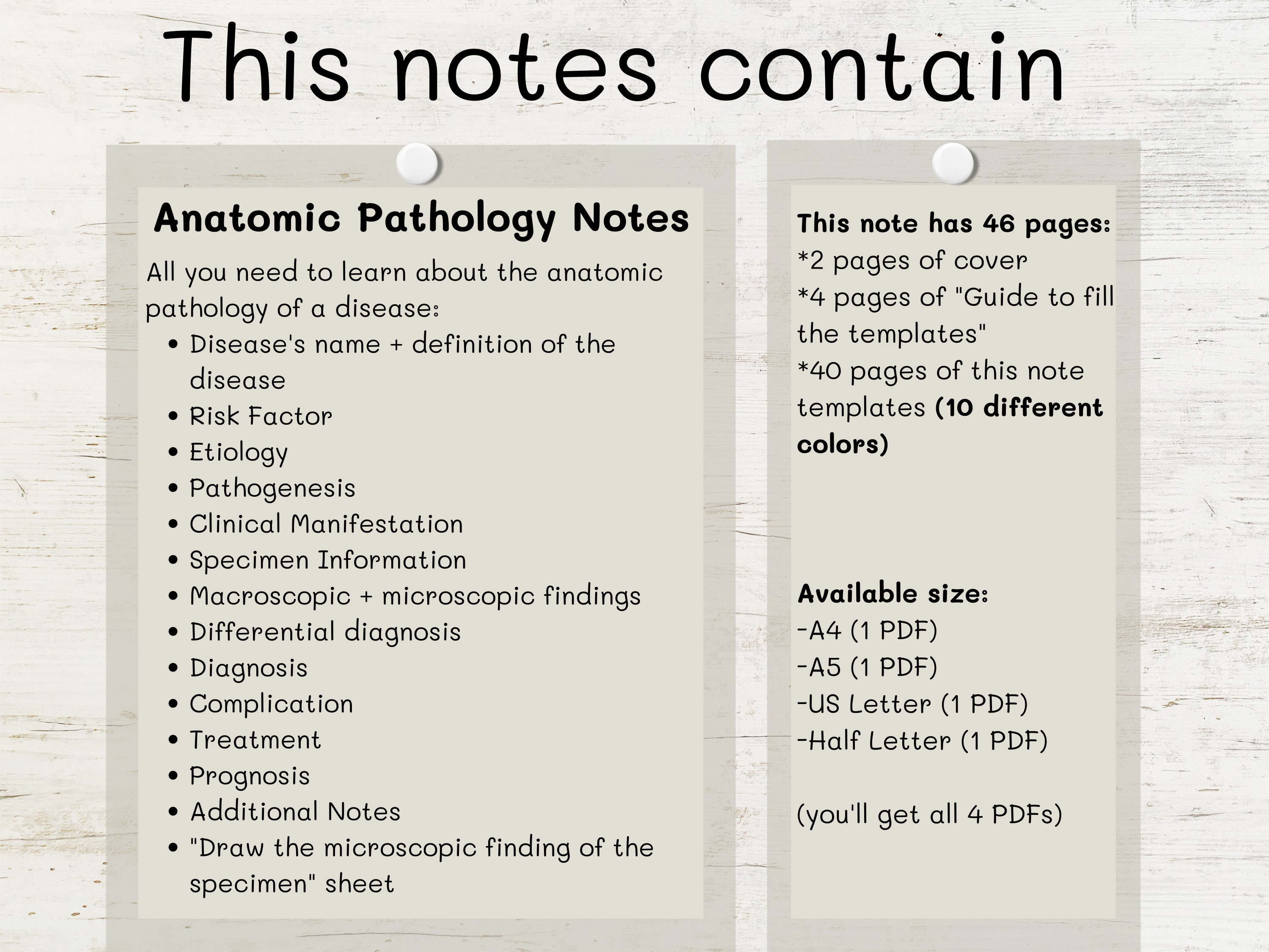 Printable Anatomic Pathology Notes Template Nursing Study Guide Nursing ...