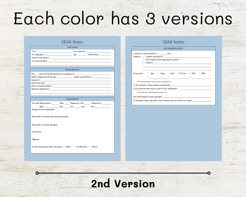 Printable SBAR Template Notes Nursing Study Guide Medsurg Nurse Notes ...