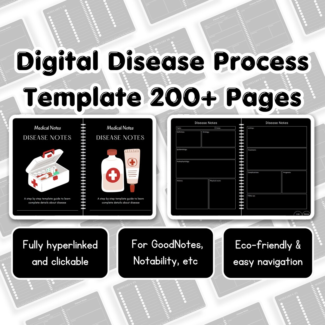 Digital Disease Process Template Study Notes Disease Template Medical ...