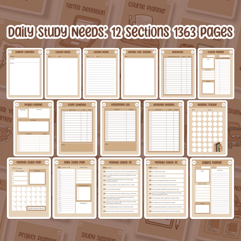 Premium Digital Student Planner Complete Study Planner Exam Planner ...