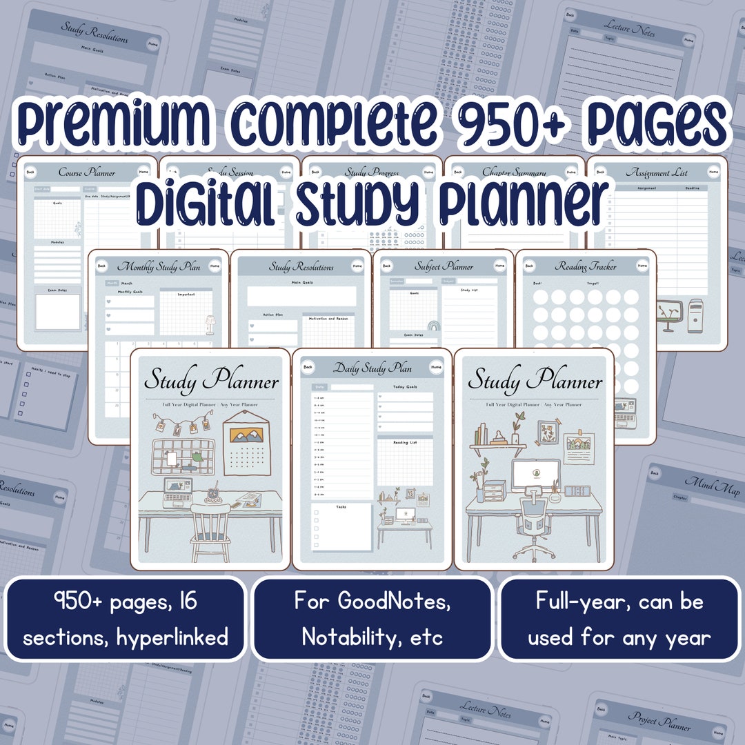 Complete Digital Planner for Student Goodnotes Planner College Planner ...