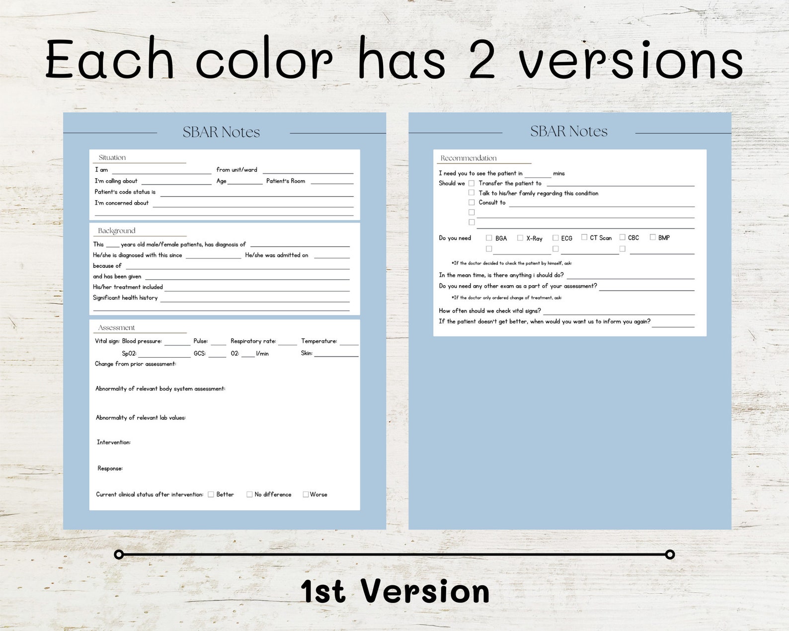 Printable SBAR Template Notes Nursing Study Guide Nursing Notes Study ...