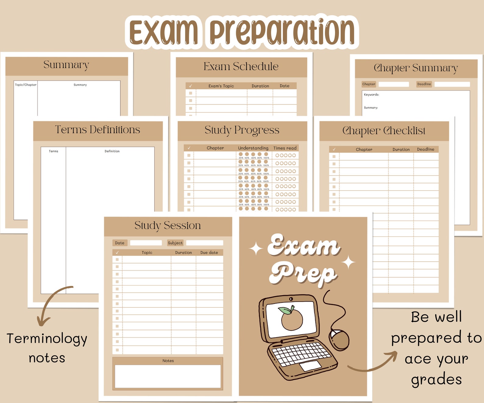 Printable Study Planner, Exam Prep Planner, Study Tracker, Studying ...
