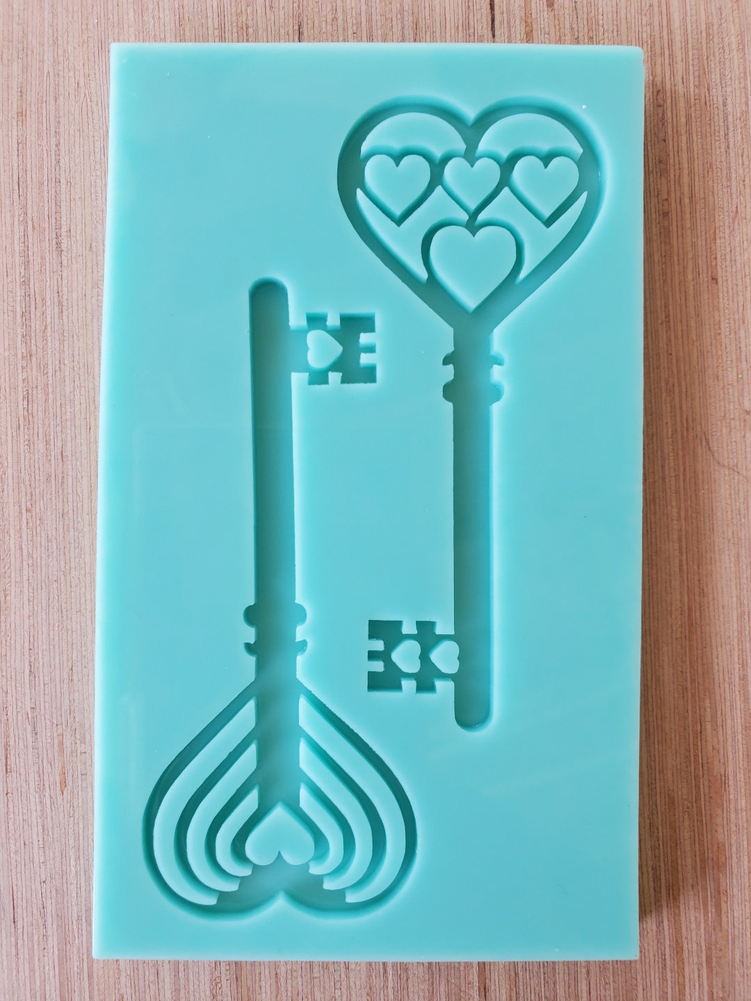 Silicone Mold, Key Silicone Mold, Resin Mold, Heart Key Mold, Platinum ...