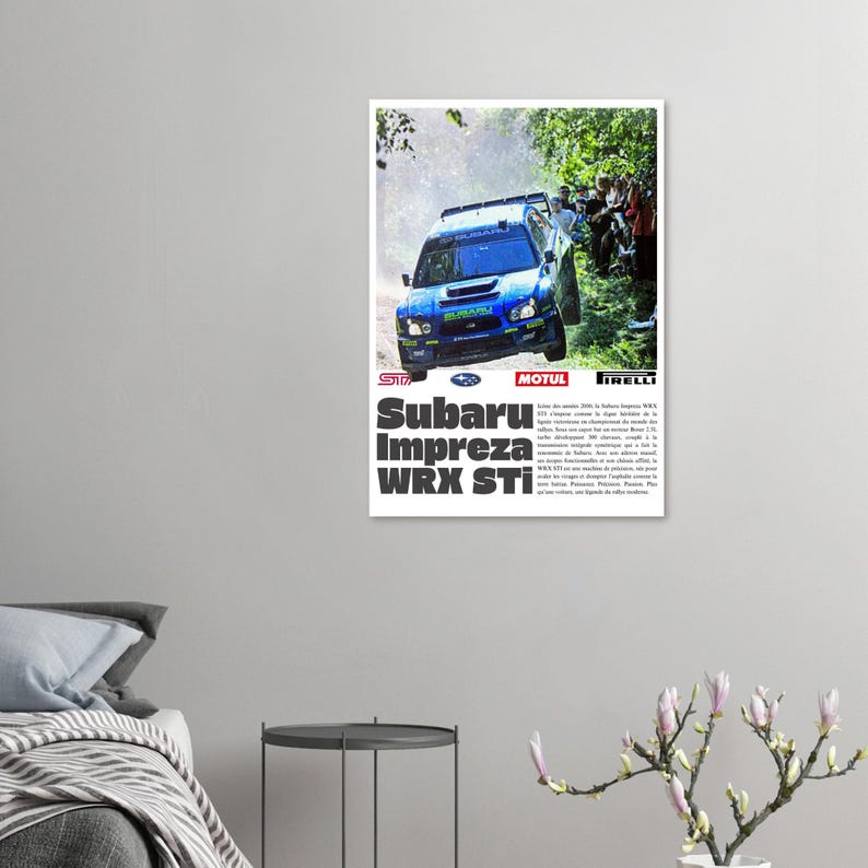 Vintage Subaru Impreza WRX Sti Poster: Trendy Motorsport Wall Decor ...