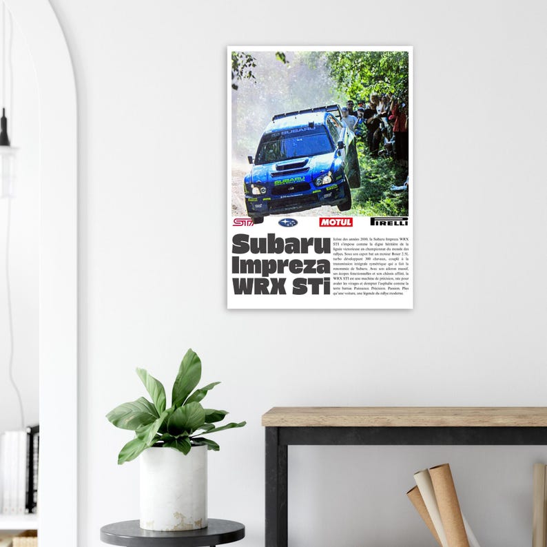 Vintage Subaru Impreza WRX Sti Poster: Trendy Motorsport Wall Decor ...