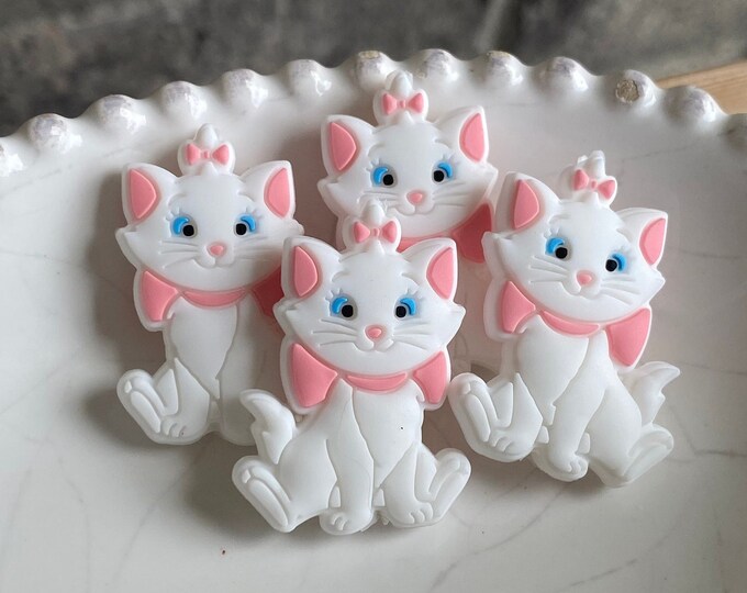 Cute Kitty Silicone Bead // Aristocat Craft Supplies // Marie Cat - Etsy