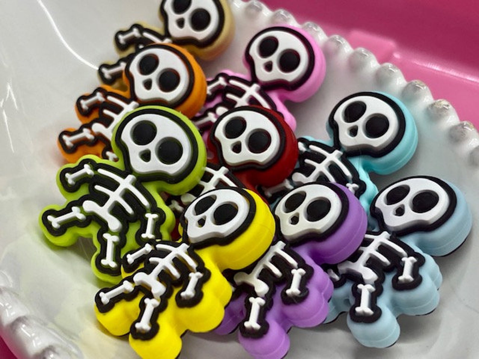 Skeleton Silicone Focal Bead // Halloween Craft Supply - Etsy