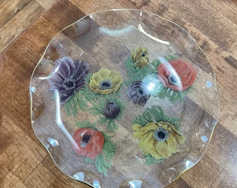 Vintage Glass Colored Plates - Etsy