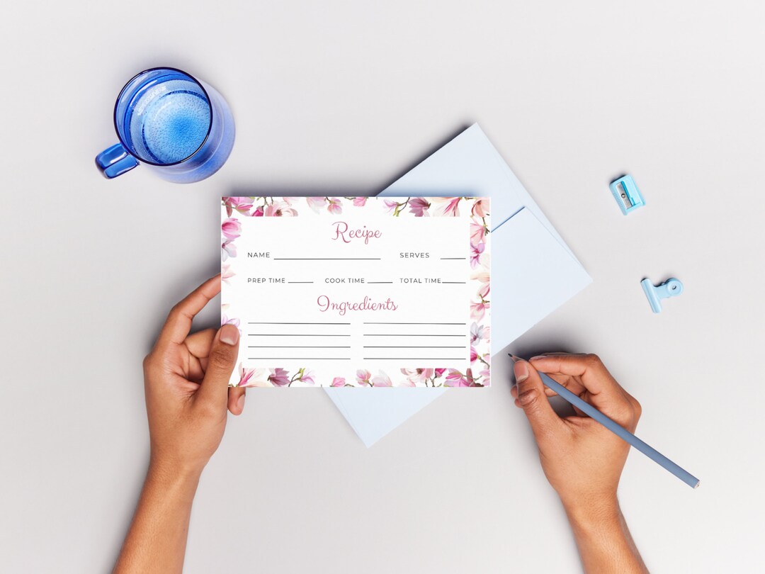 Spring Recipe Cards Recipe Card Recipe Card Template Spring Recipe ...