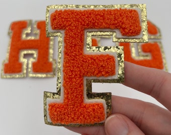 Orange Varsity Alphabet Letters Chenille Iron-on Patch - Etsy