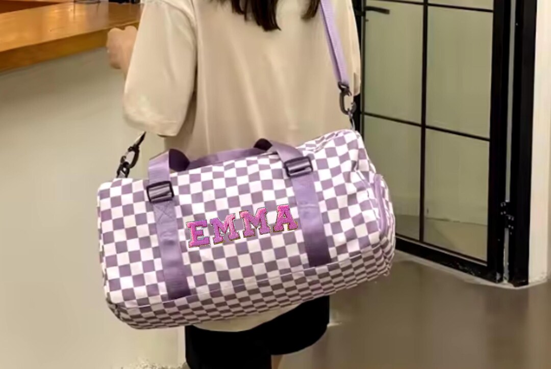Checkered Duffel Bag Girls Personalized Travel Bag Teen Gift for ...