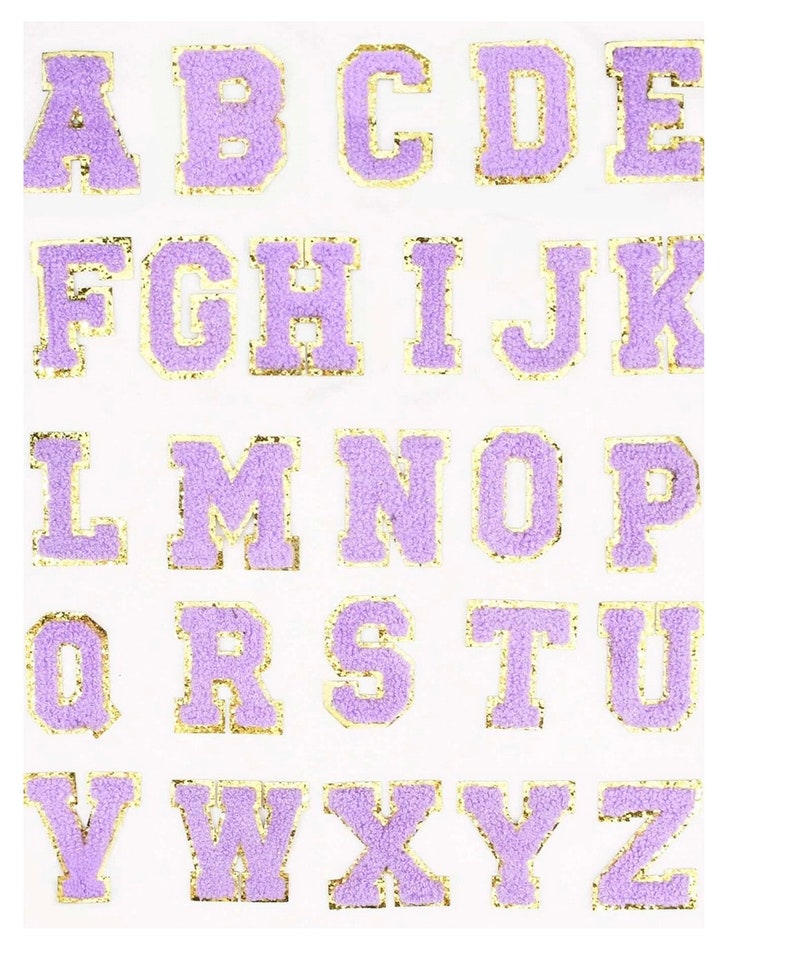 Iron on Purple Chenille Letter Iron on Stoney Clover Lane - Etsy