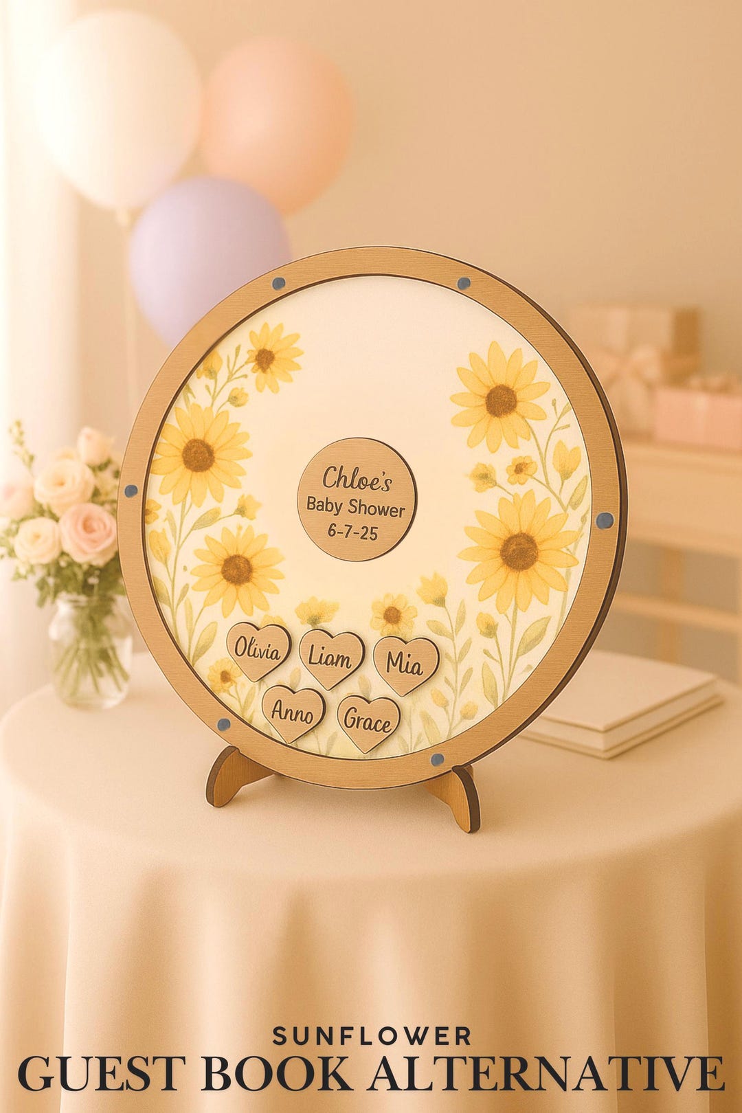 Sunflower Guest Book Alternative Bridal Shower Rustic Sunflower Baby ...