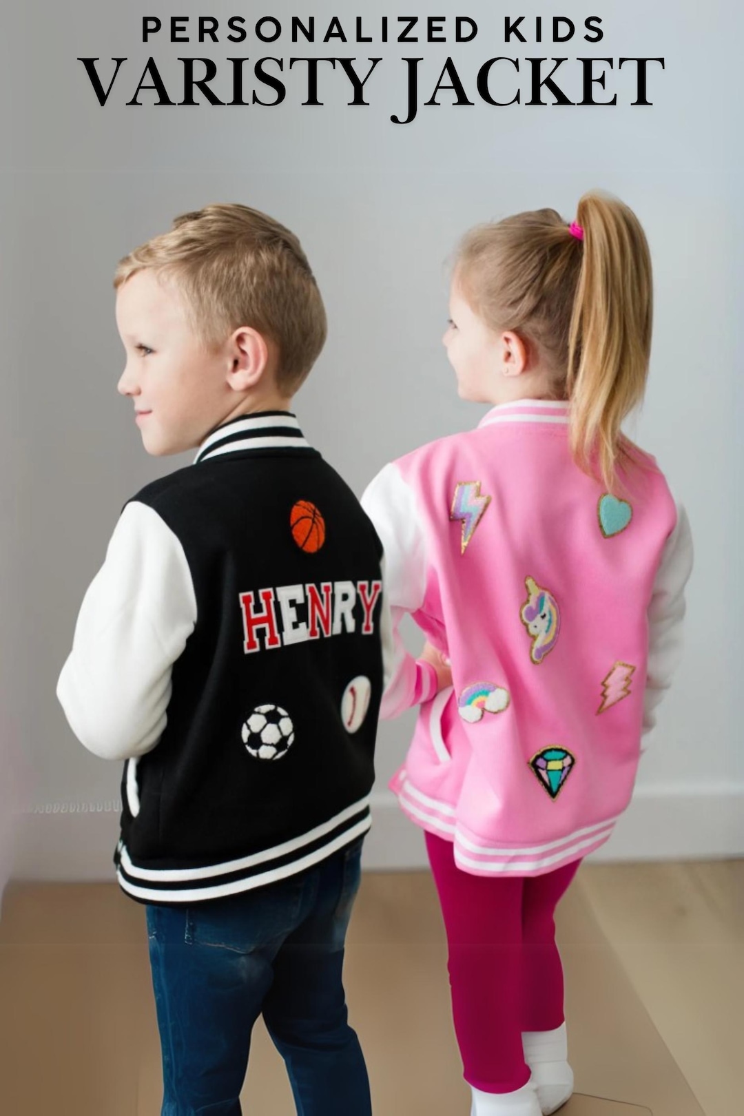 Kids Jacket Personalized Bomber Coat Custom Name Letterman Jacket for ...