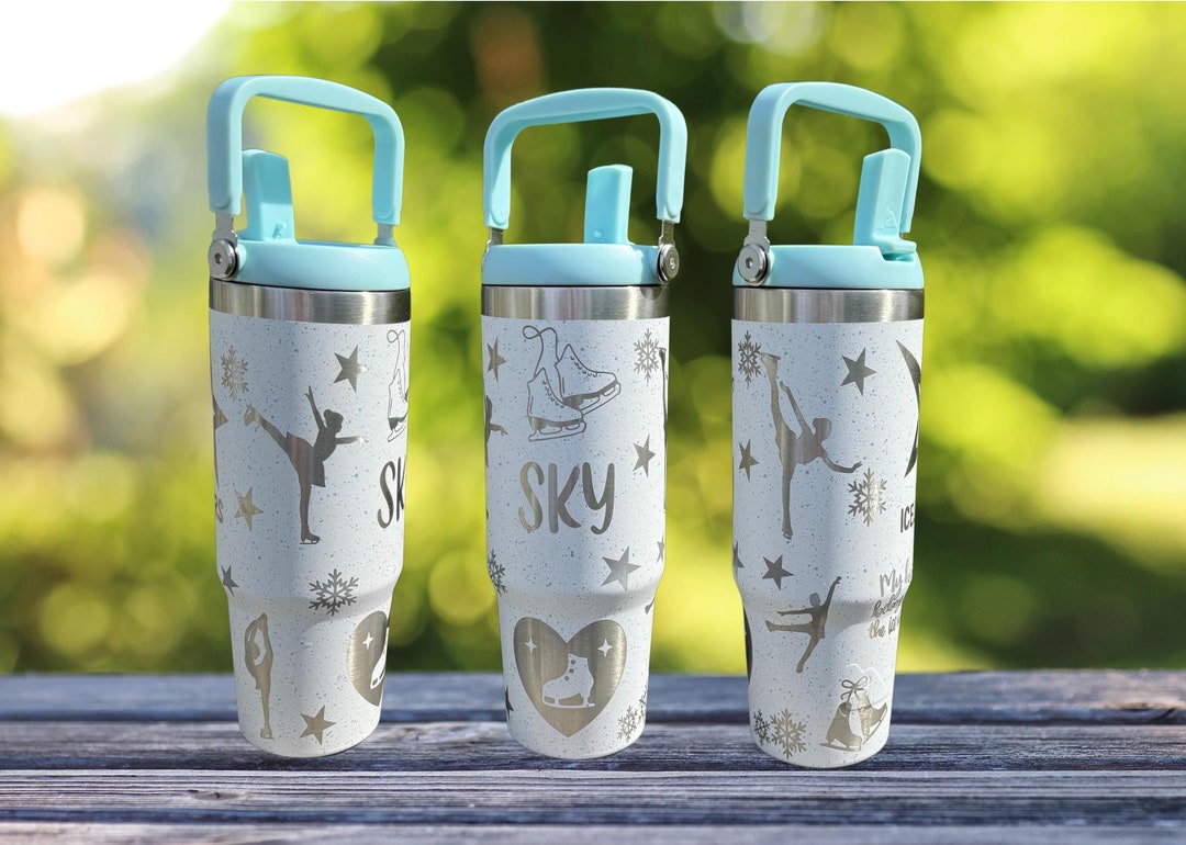 Ice Skating Tumbler Figure Skating Water Bottle for Girl Laser Engraved ...