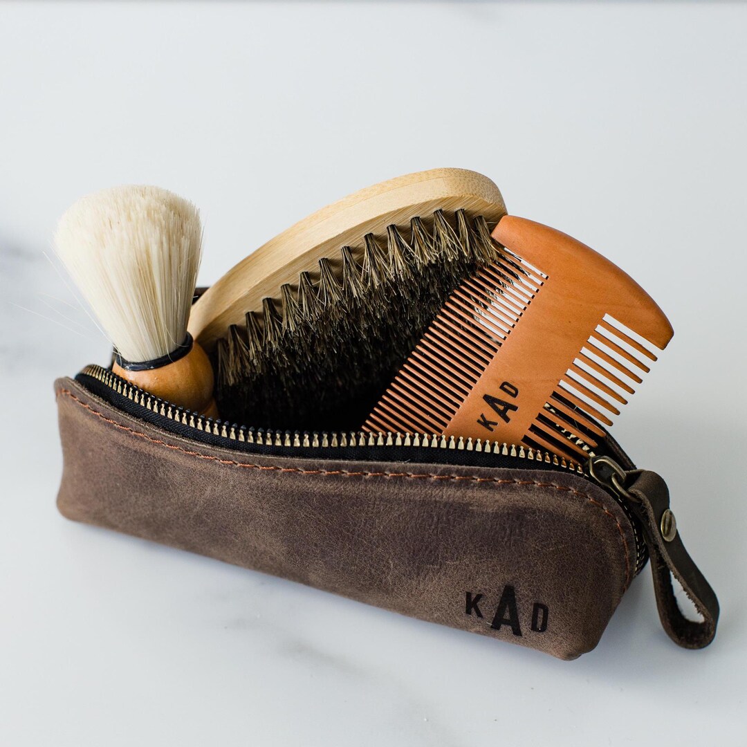 Personalized Shaving Kit for Men Beard Care Set Custom Beard Comb ...