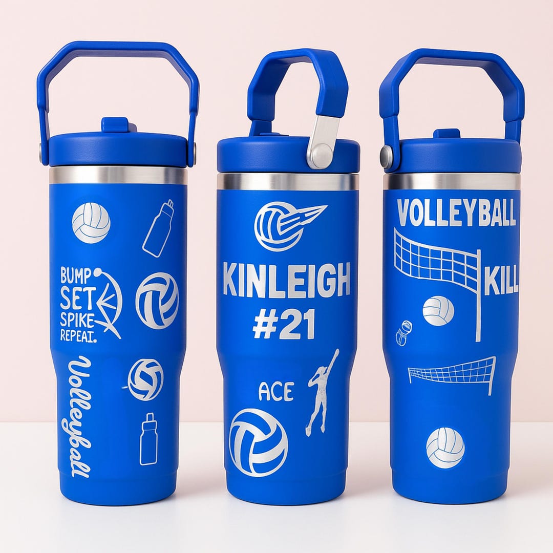 Personalized Volleyball Tumbler Custom Water Bottle for Coach Engraved ...