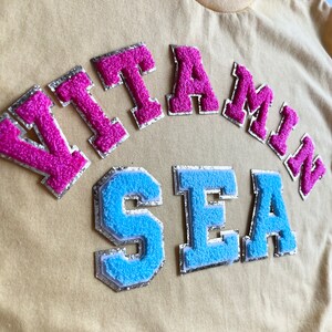 Chenille Patch Beach Shirt Varsity Patch T Shirt for the Beach Custom ...