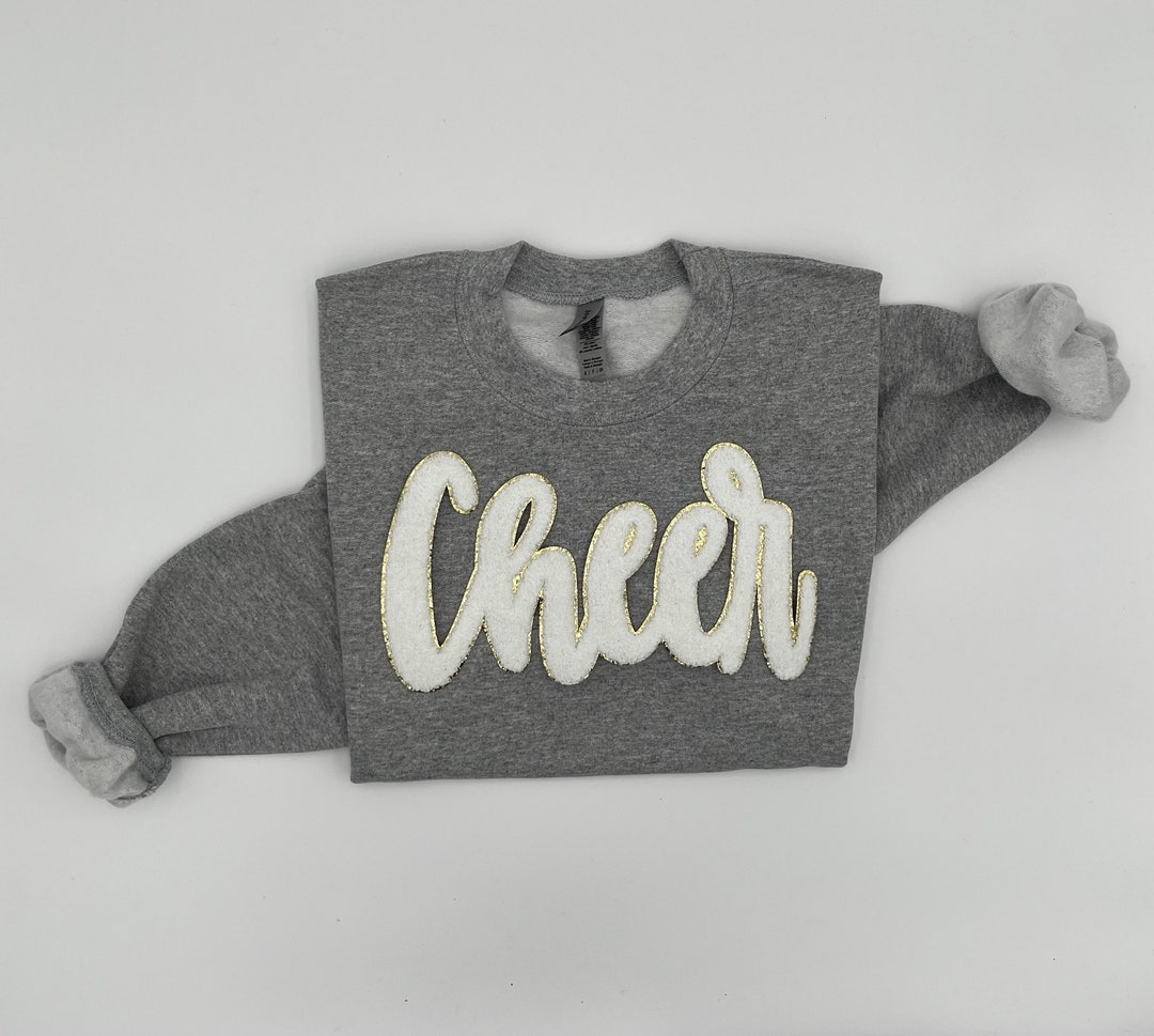 Cheer Crewneck Sweatshirt Chenille Cheer Shirt Custom Chenille ...