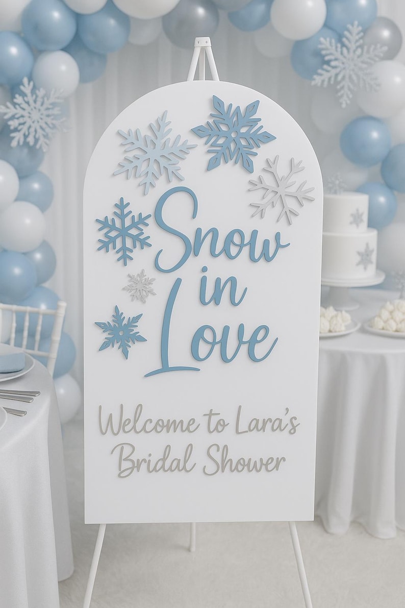 Snow in Love Bridal Shower Welcome Sign Winter Wedding Decor ...
