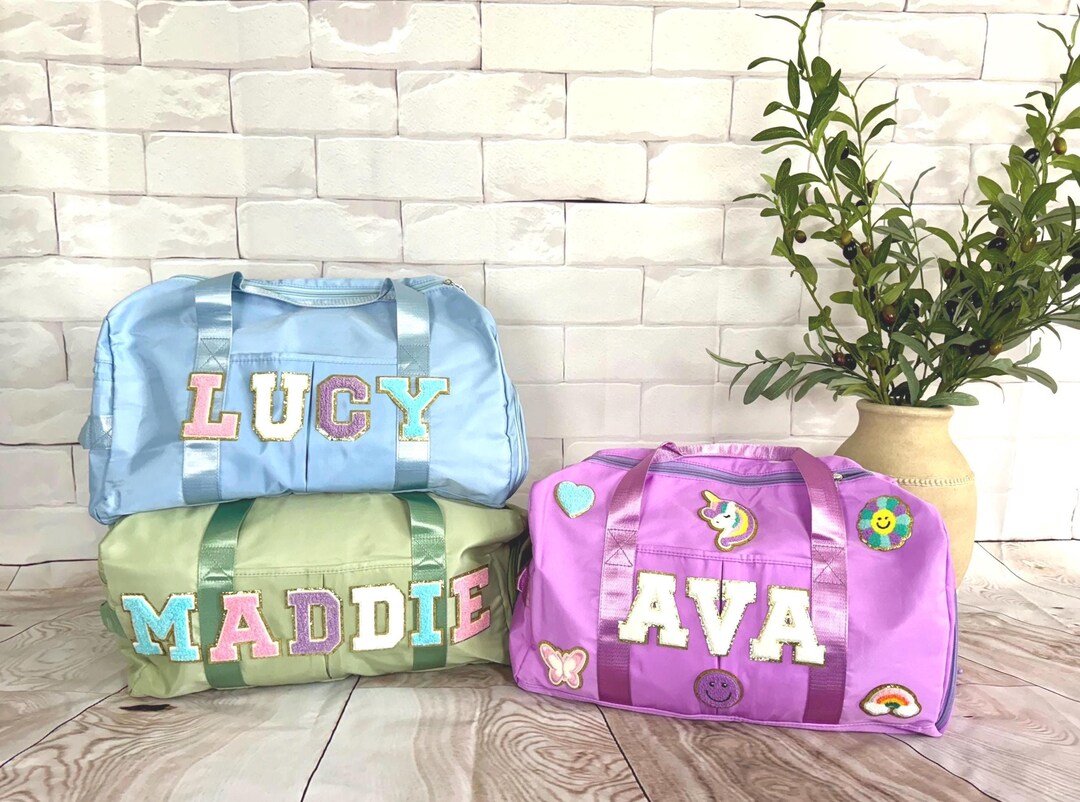 Duffel Bag Kids Personalized Duffel Bag for Girl Duffel Bag Chenille ...